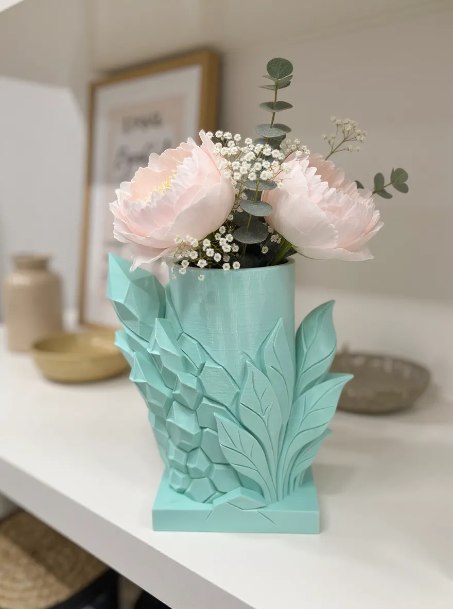 Botanical Gem Vase – PLA 3D Printed Planter - Free 3D Print Model ...
