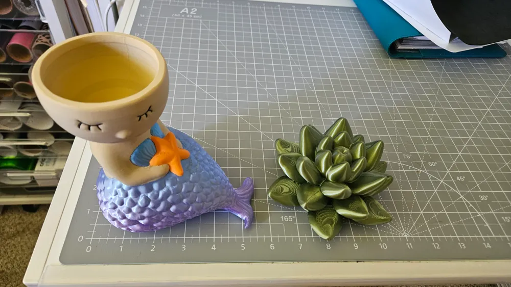 Mermaid Statue w/bowl planter by Maaght - MakerWorld