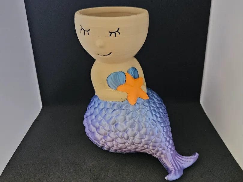 Mermaid Statue w/bowl planter by Maaght - MakerWorld