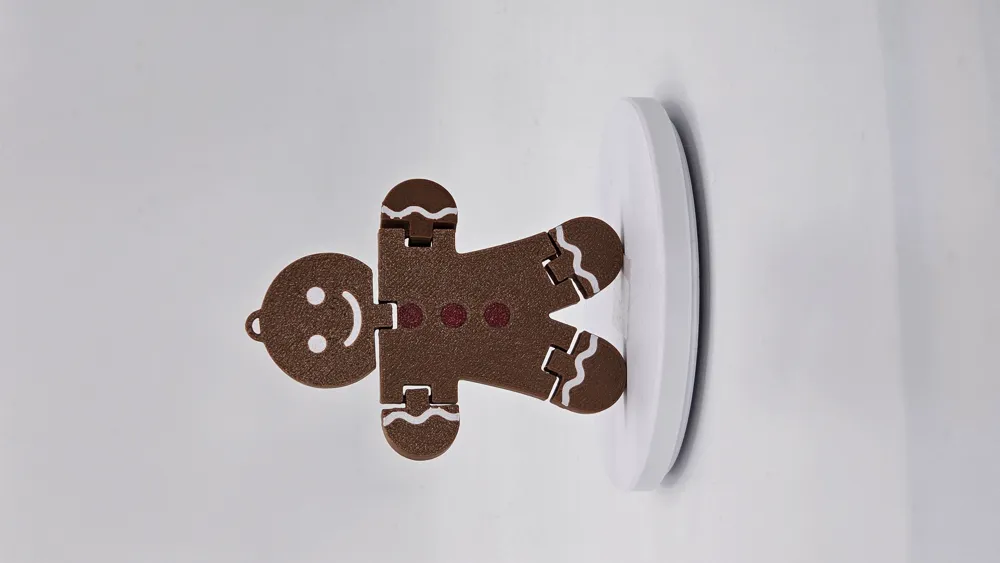 Gingey the Flexible Gingerbread Man - Free 3D Print Model - MakerWorld