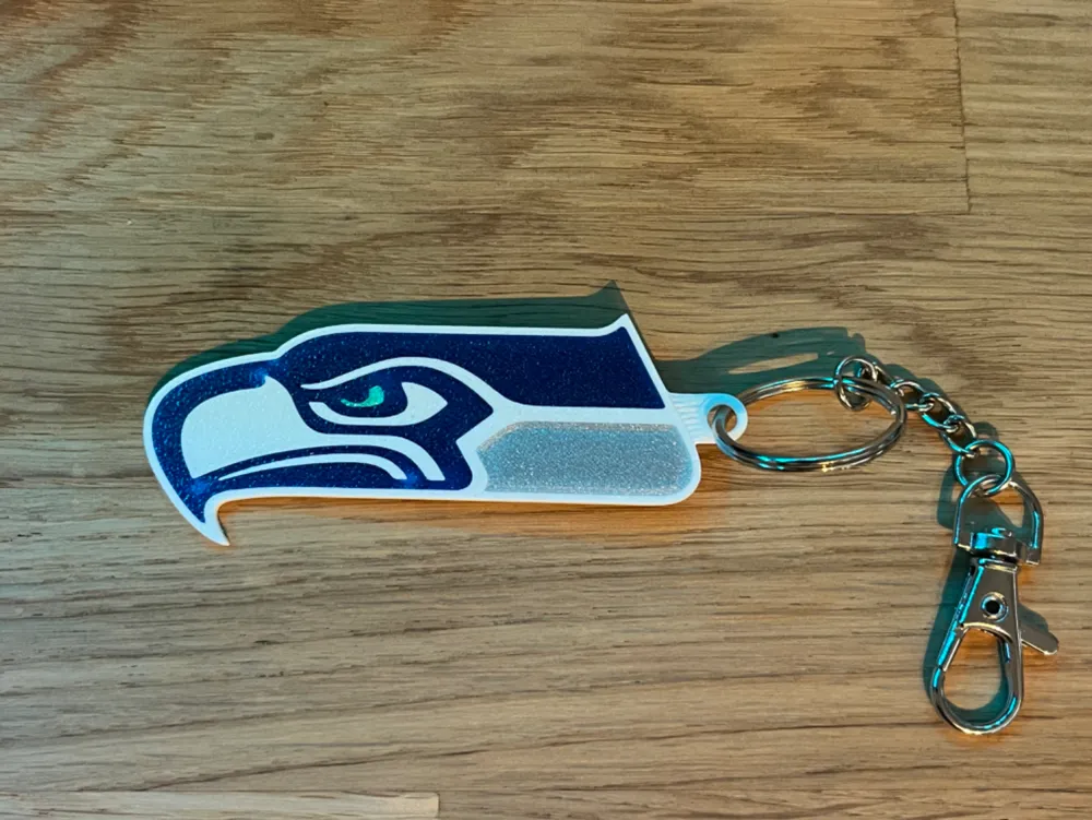 Seahawks Key chain 4 colors by timtim MakerWorld: Download Free 3D Models