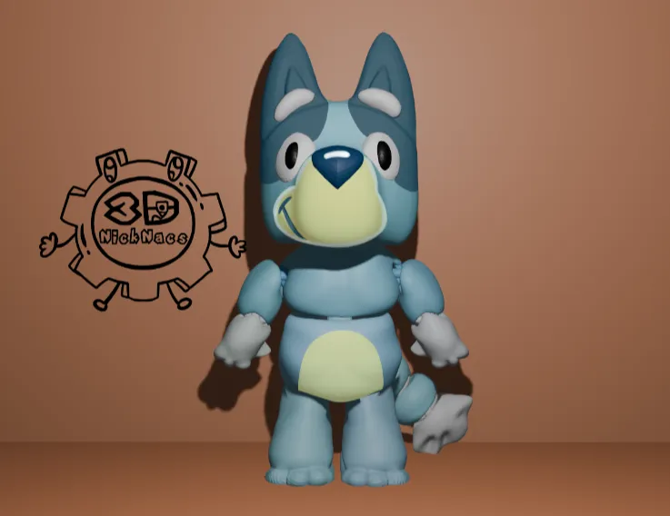 Bluey Articulated Flexi Fidget Figure Cute Toy - Free 3D Print Model ...