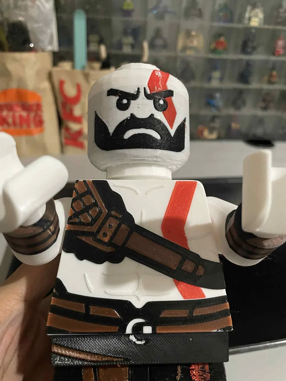 Big Brick God of War Kratos - Free 3D Print Model - MakerWorld