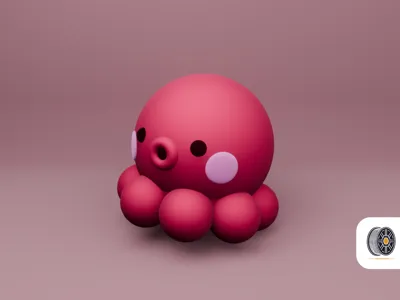 Chibi Octo Buddy | A Cute mini octopus (keychain) by Mike.stl ...