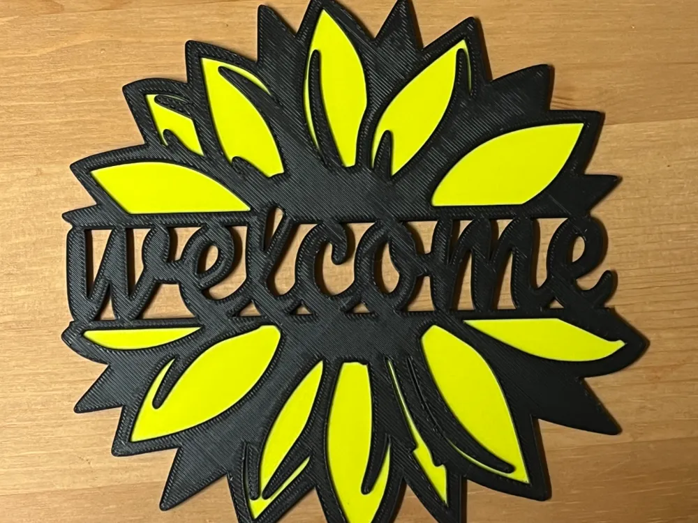 sunflower welcome sign by Morganja MakerWorld: Download Free 3D Models