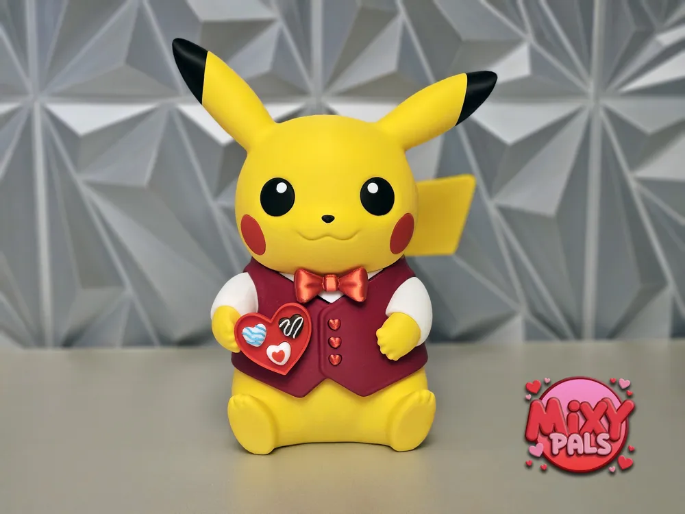 Valentines & Fancy Pikachu - No AMS - Free 3D Print Model - MakerWorld