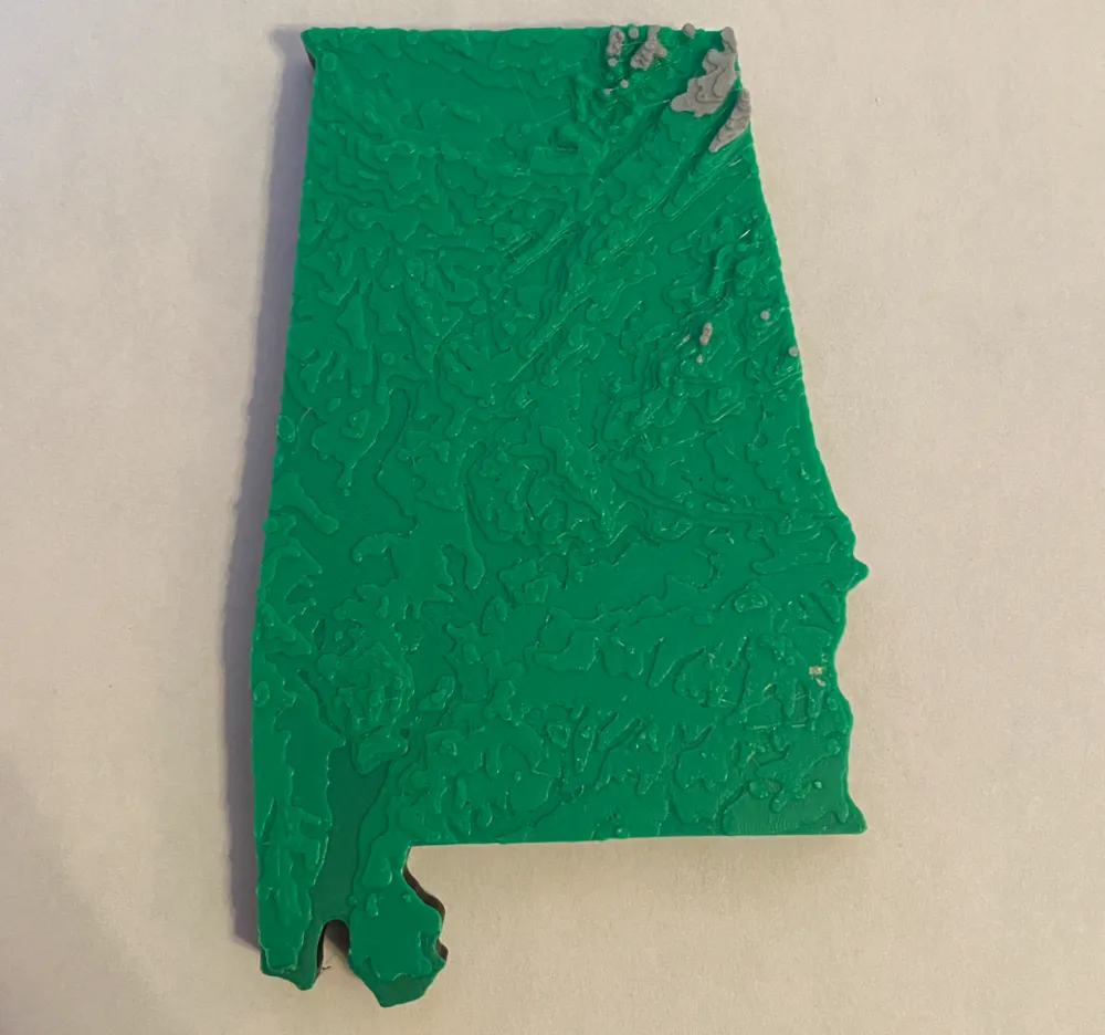 Alabama Topographical Map by drumm1199 - MakerWorld