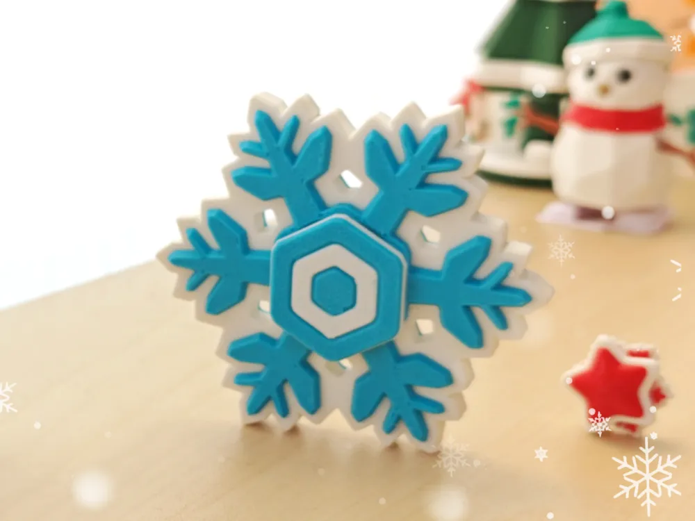 Snowflake Fidget Spinner by 花田小猫 MakerWorld: Download Free 3D Models