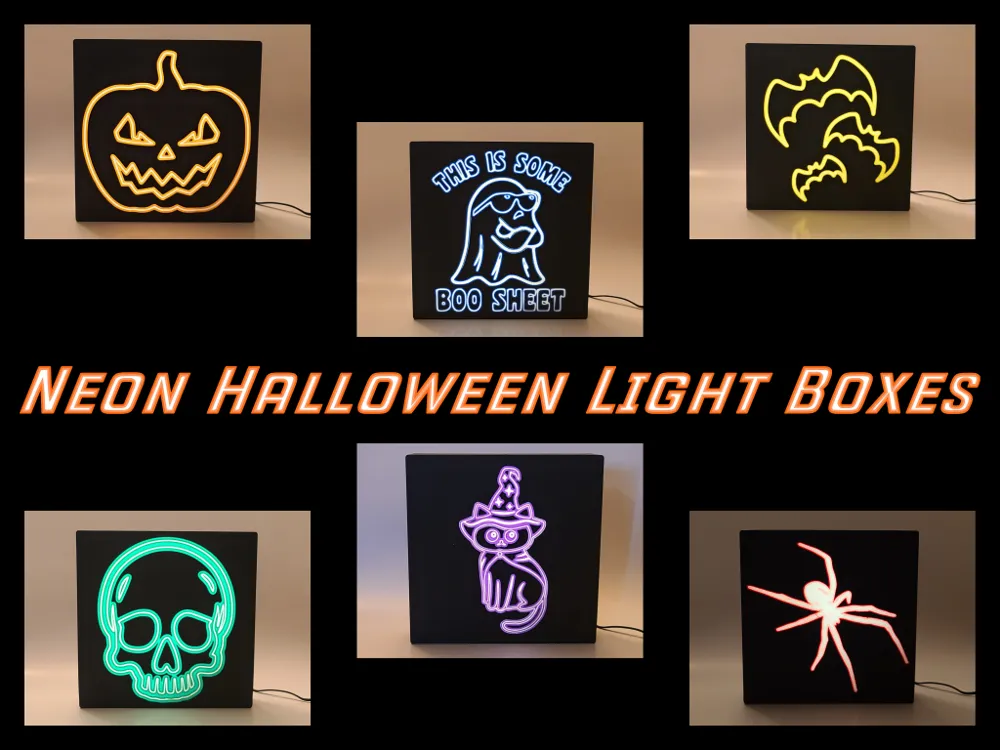 Neon Halloween Light Boxes by ABC3DPRINTS MakerWorld: Download Free 3D ...
