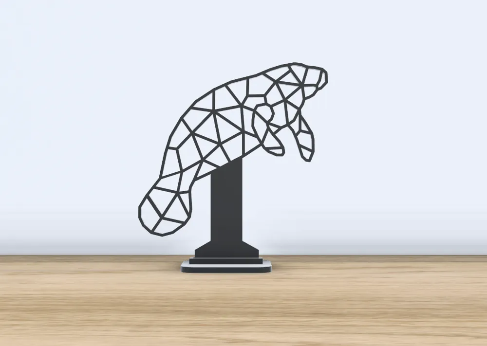 Geometric Low Poly - Manatee - With Stand by JF-699 - MakerWorld