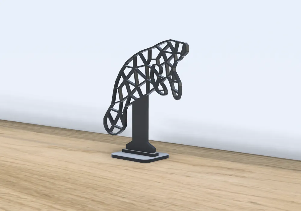 Geometric Low Poly - Manatee - With Stand by JF-699 - MakerWorld