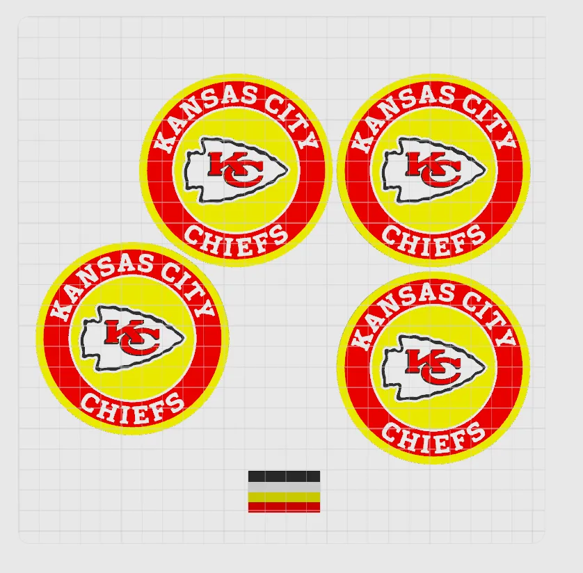 Kansas City Chiefs - Coaster Set by MayHem - MakerWorld