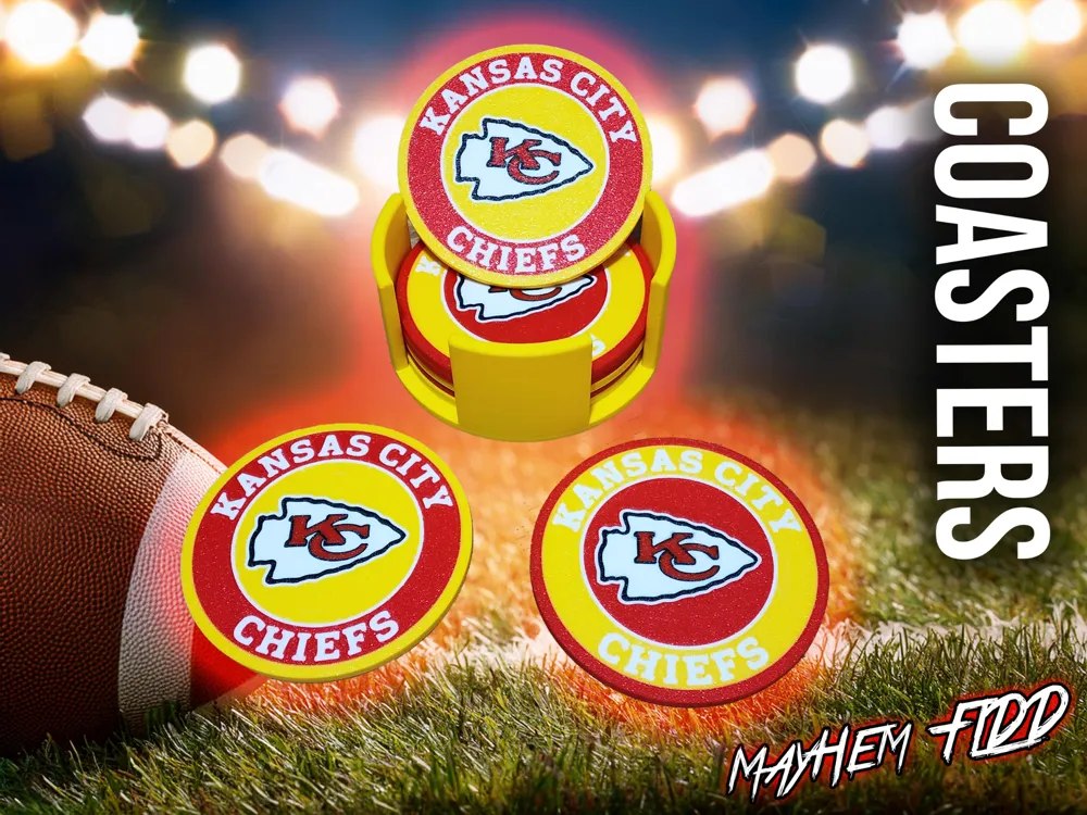 Kansas City Chiefs - Coaster Set by MayHem - MakerWorld