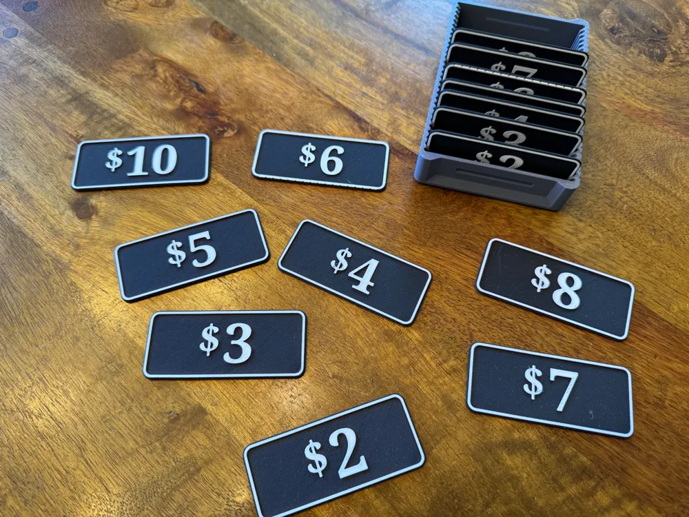 Price Tags - Dollars - 1 to 10 - Free 3D Print Model - MakerWorld