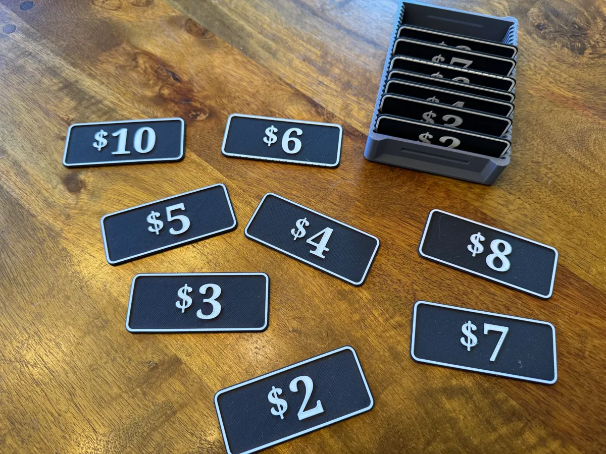 Price Tags - Dollars - 1 to 10 - Free 3D Print Model - MakerWorld