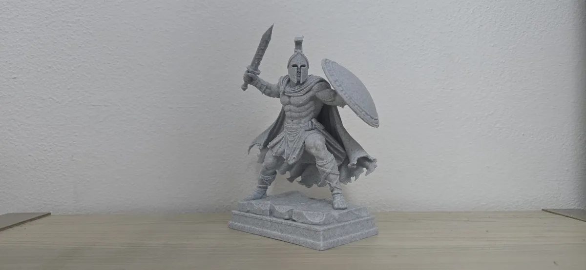Spartan Warrior Statue with Sword and Shield - Free 3D Print Model ...
