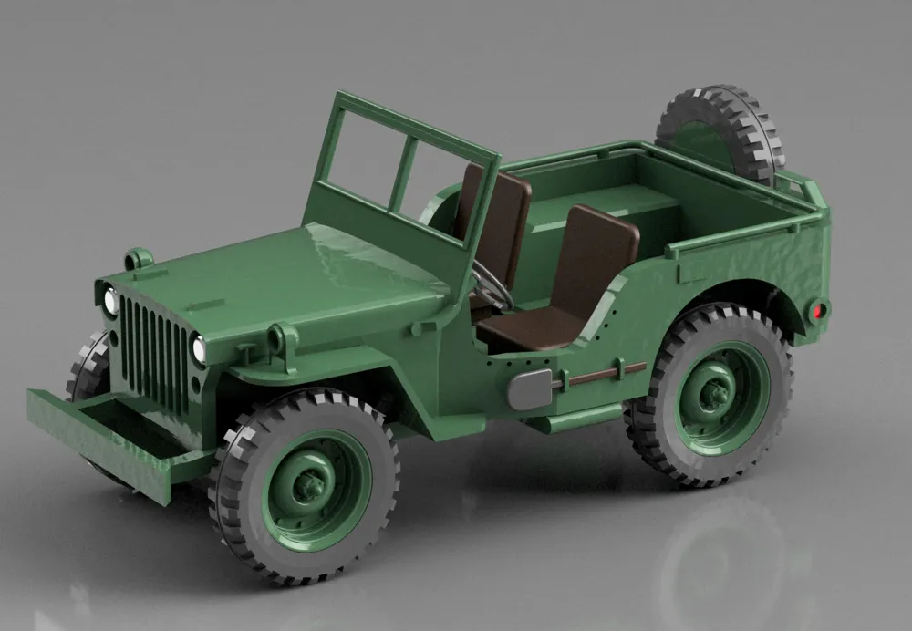 US Jeep Willys MB 1/4 Ton Truck- Fully 3D printable with moving wheels ...