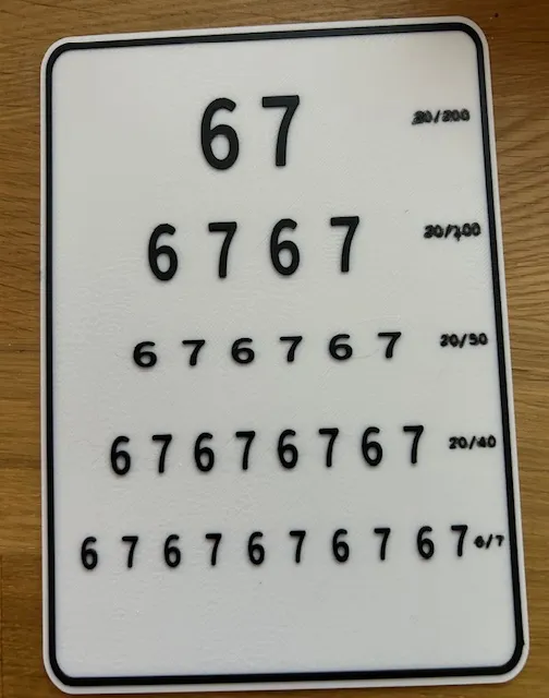 6 7 Eye Chart by Jimgoo MakerWorld: Download Free 3D Models