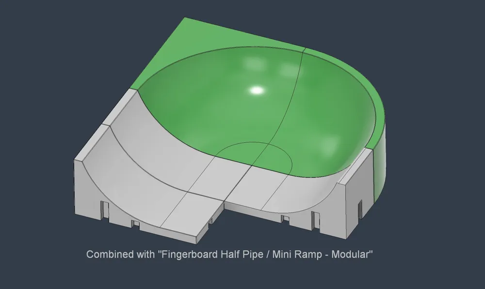 Fingerboard Skatepark Modular - Bowl - Free 3D Print Model - MakerWorld