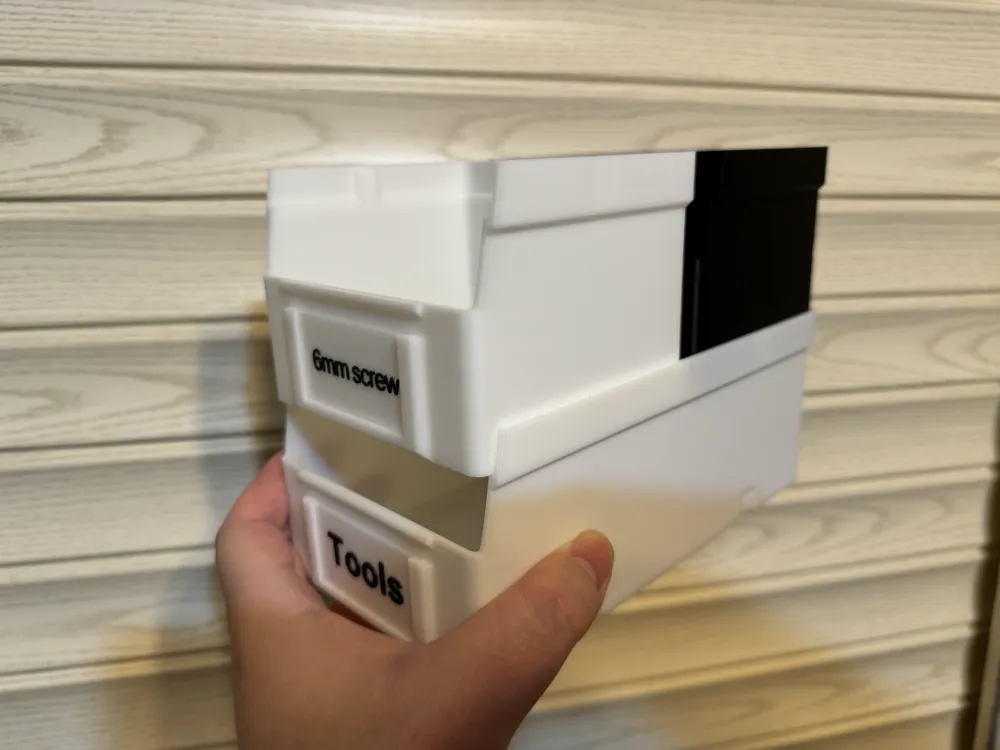 Half sized interchangeable label stackable box by 鎧 - MakerWorld