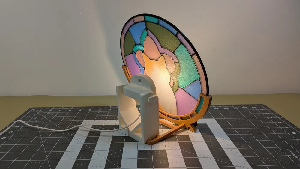 Stained glass Cat for LED Lamp Kit - w/wo AMS - Free 3D Print Model ...