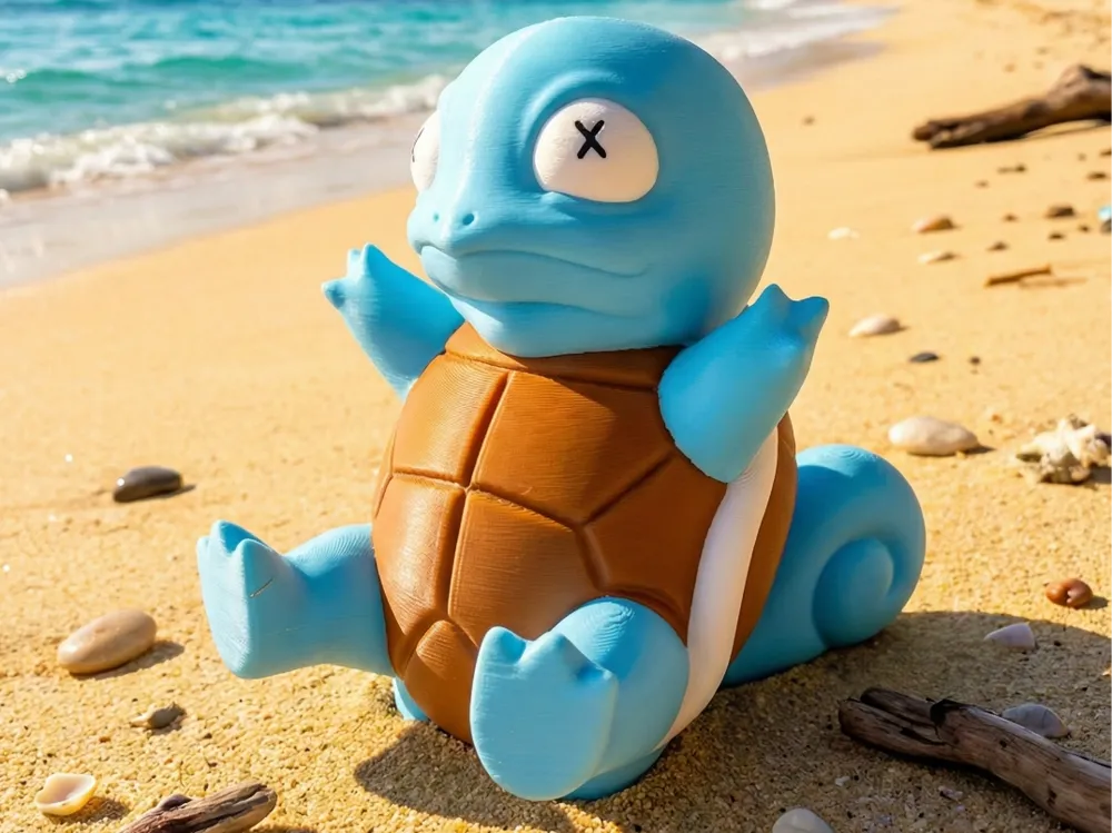Derpy Squirtle Figure - Cute Pokémon Desktop Toy - Free 3D Print Model ...