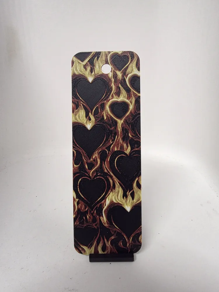 Flame Heart Bookmark - Free 3D Print Model - MakerWorld