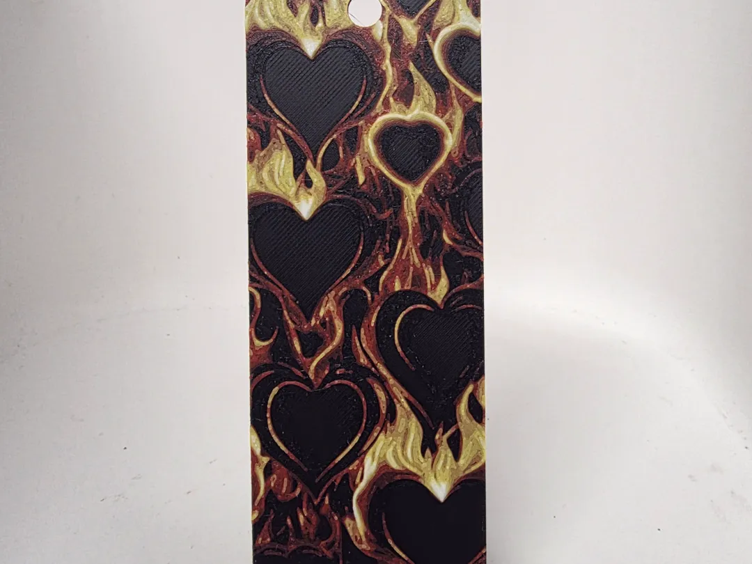 Flame Heart Bookmark - Free 3D Print Model - MakerWorld