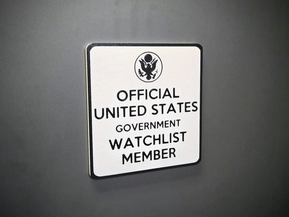 Official US Government Watchlist Member Sign - Free 3D Print Model ...