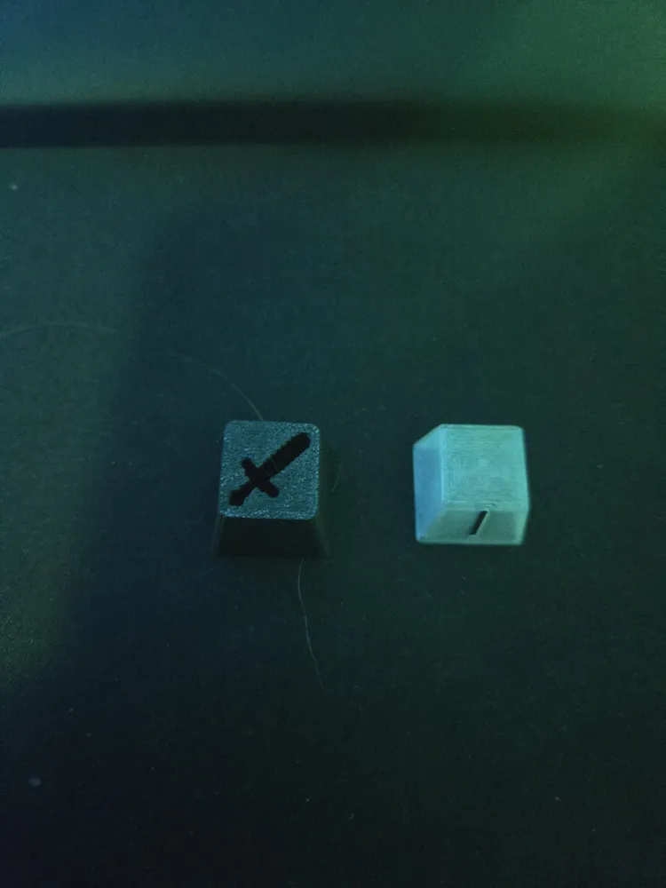 Minecraft-Inspired Sword Keycap - Free 3D Print Model - MakerWorld