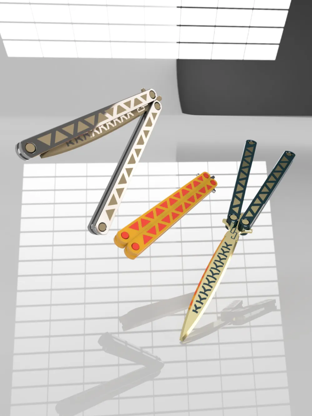 Balisong Butterfly Knife V2 Plain And Patterned by Caziuz Designs ...