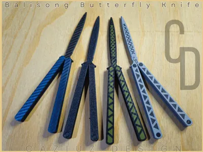 Balisong Butterfly Knife V2 Plain And Patterned by Caziuz Designs ...