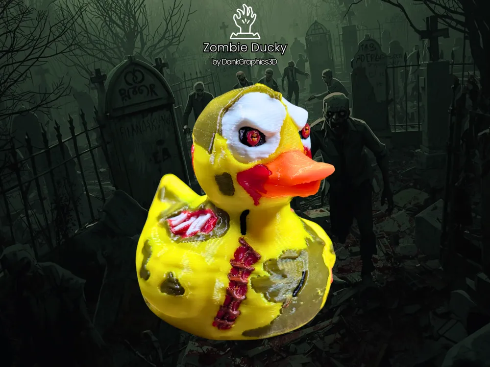 The Quack of the Dead: Zombie Ducky (AMS) - Free 3D Print Model ...