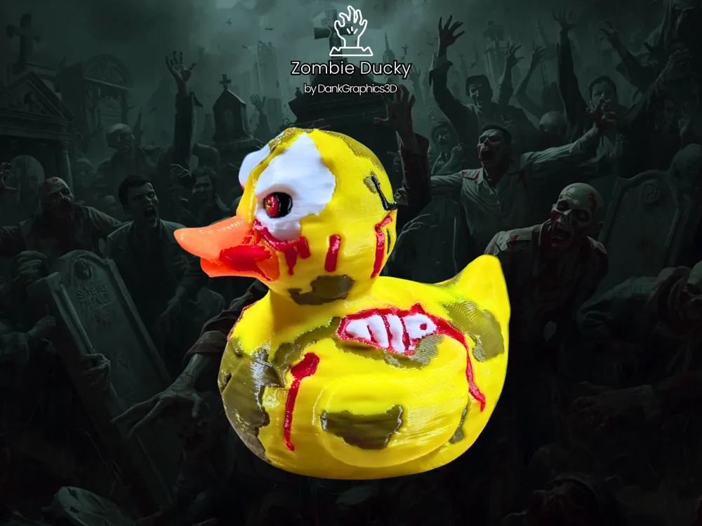 The Quack of the Dead: Zombie Ducky (AMS) - Free 3D Print Model ...