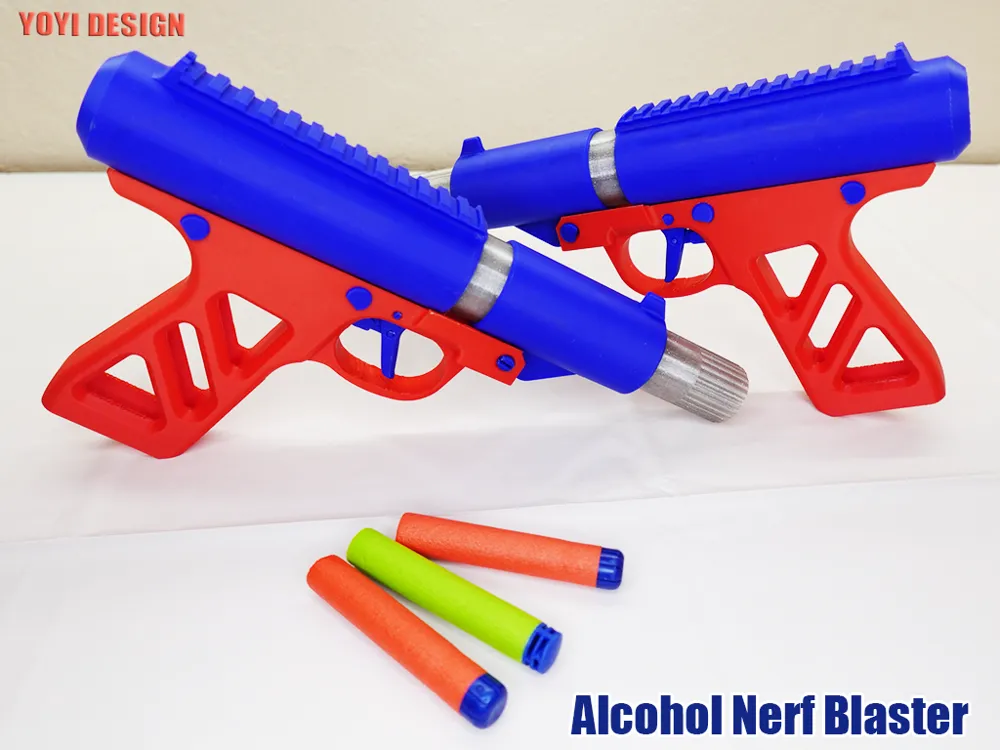 Alcohol NERF Blaster - Free 3D Print Model - MakerWorld