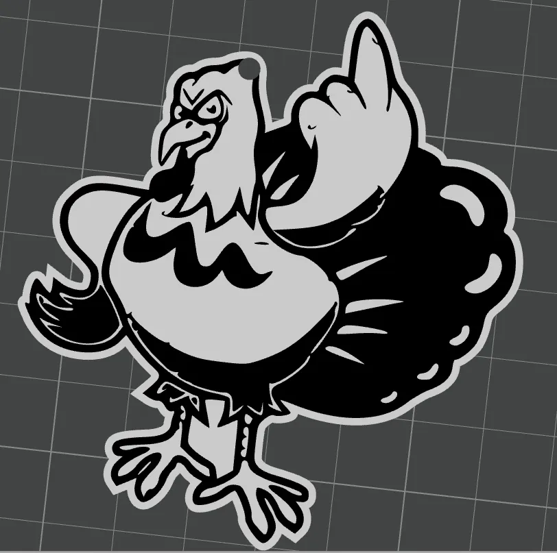 Middle Finger Turkey Keychain by Picture_it - MakerWorld