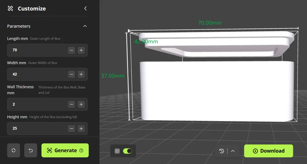 Simple Box - Customize or big ready print by Derek MakerWorld: Download Free 3D Models