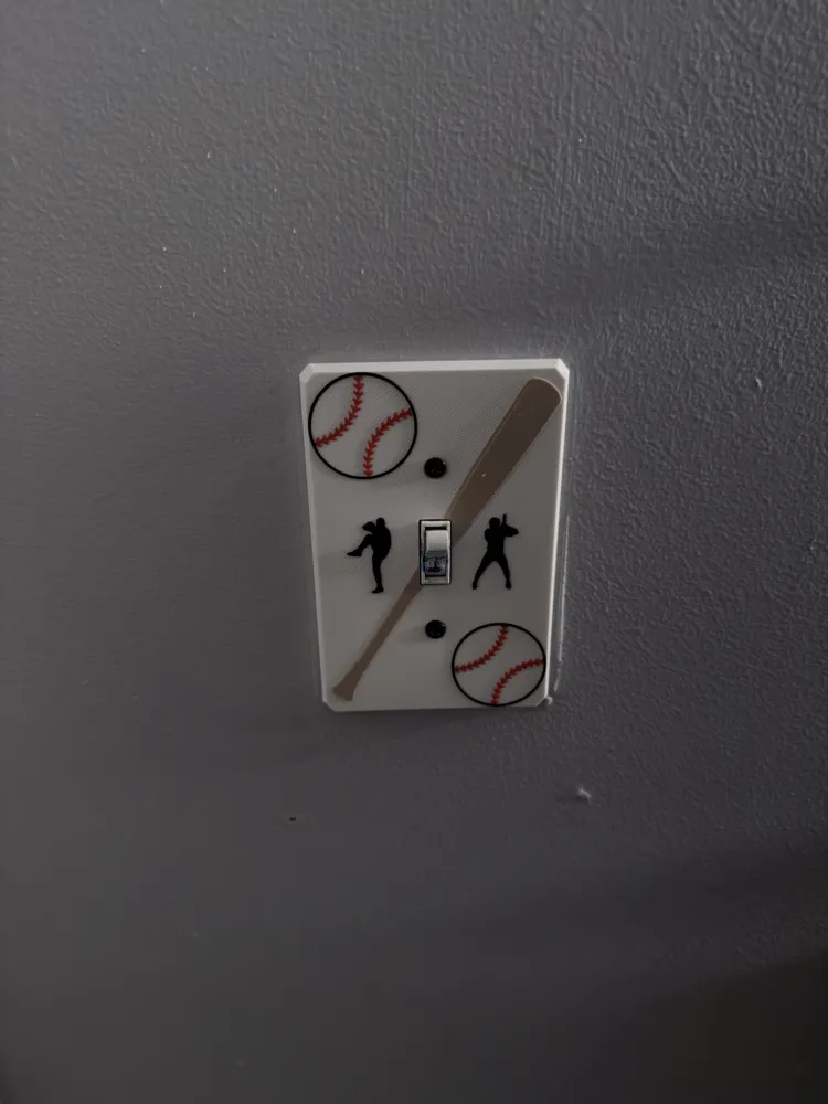 Baseball Themed Light Switch Cover - Free 3D Print Model - MakerWorld