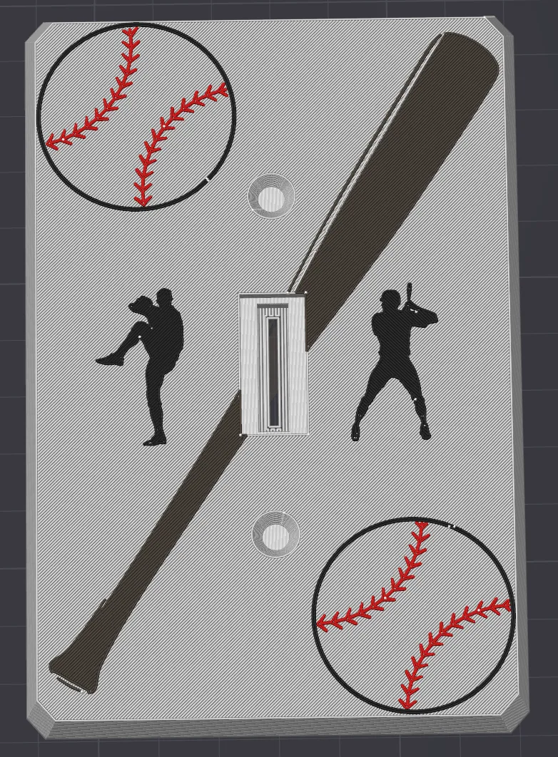 Baseball Themed Light Switch Cover - Free 3D Print Model - MakerWorld