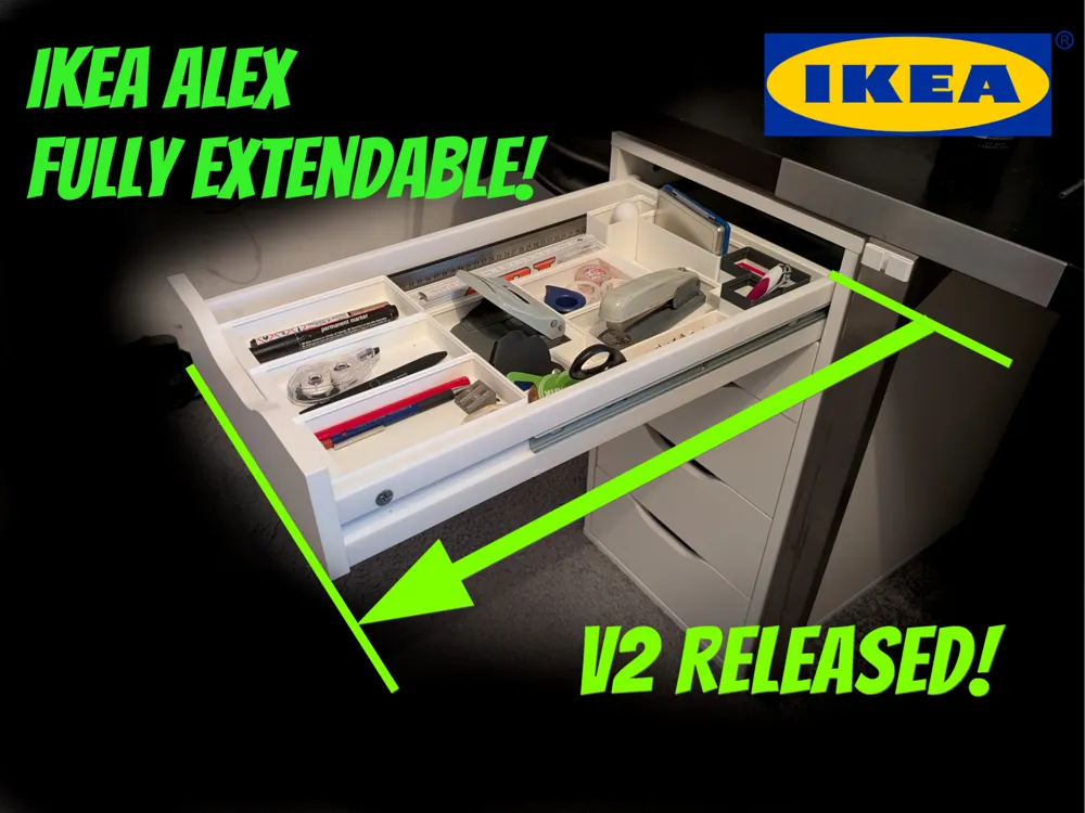 Aménagement tiroir coulissant total Ikea Alex 70x33 petit tiroir par ...