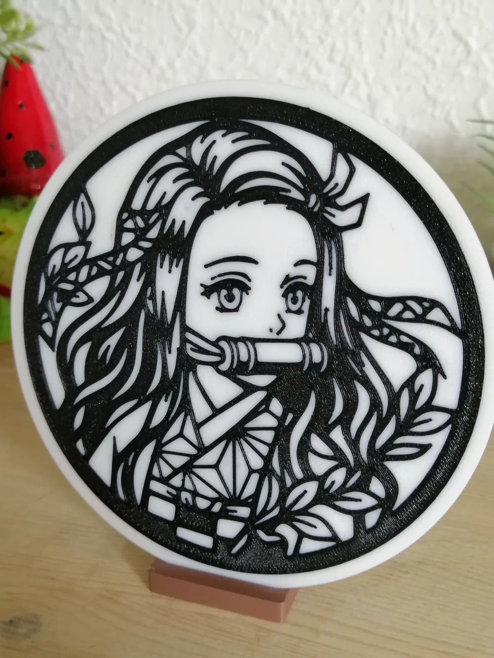 Nezuko Kamado Portrait Coaster - Free 3D Print Model - MakerWorld