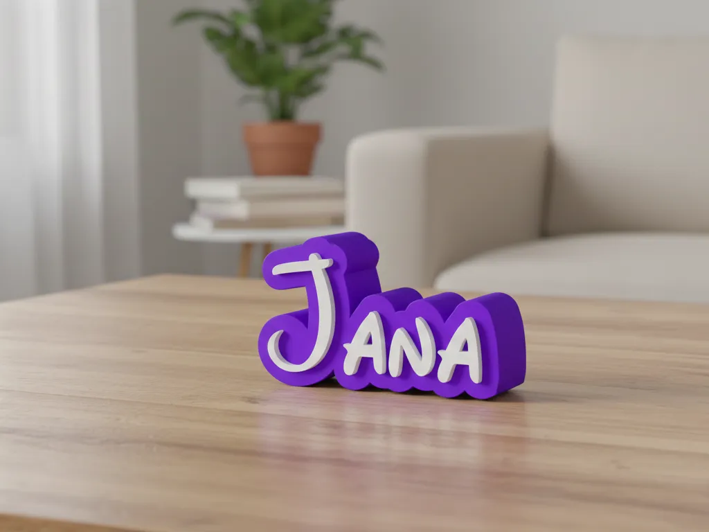 Name Tag Jana - Free 3D Print Model - MakerWorld