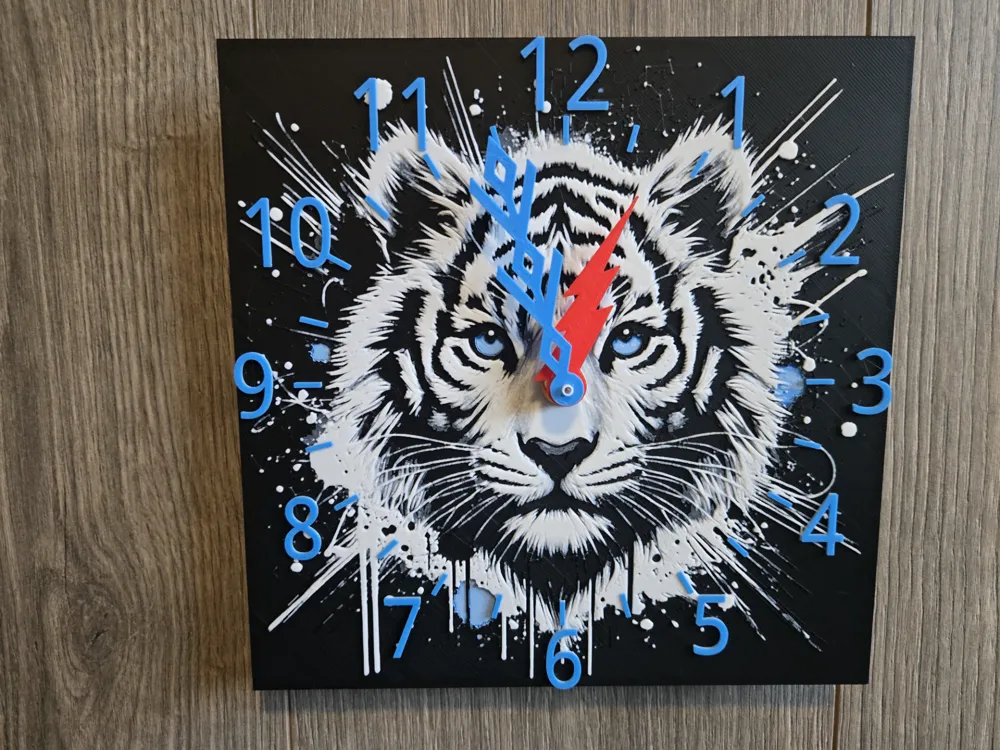 Majestic White Tiger – 3D Hueforge Clock by NeXuS-PoWeR MakerWorld ...