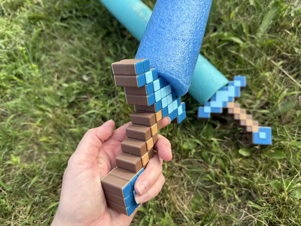 Minecraft Inspired Diamond Pool Noodle Sword - Free 3D Print Model ...