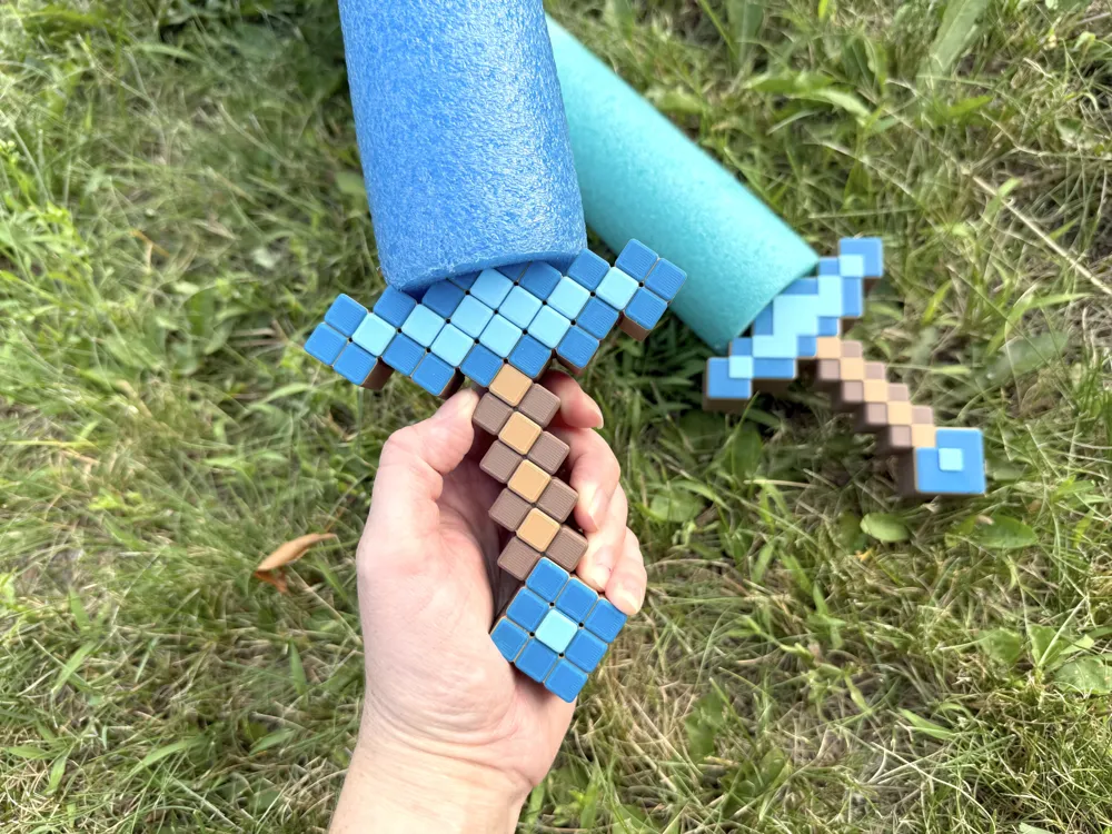 Minecraft Inspired Diamond Pool Noodle Sword - Free 3D Print Model ...