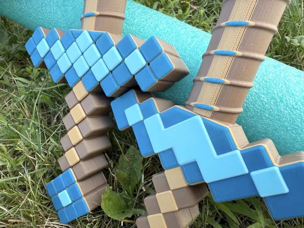 Minecraft Inspired Diamond Pool Noodle Sword - Free 3D Print Model ...