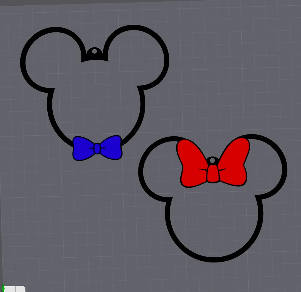 Minnie & Micky Mouse Christmas Tree Decorations HIS&HERS by Pip3D ...