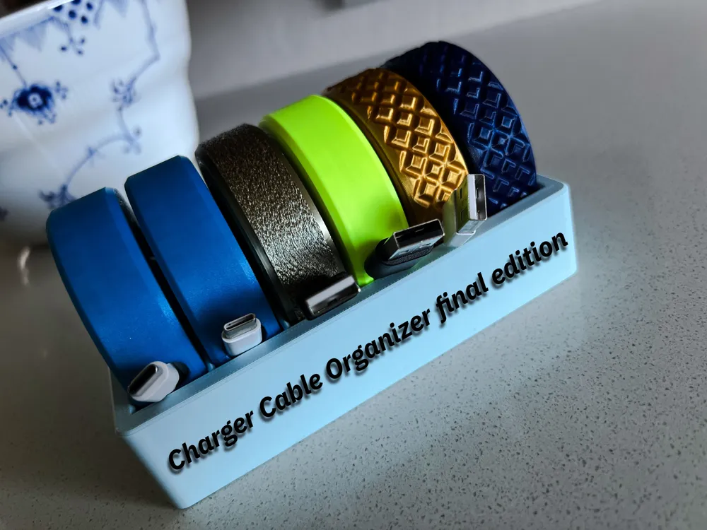 Charger Cable Organizer final edition - Free 3D Print Model - MakerWorld