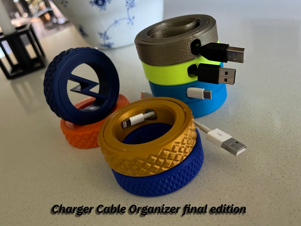 Charger Cable Organizer final edition - Free 3D Print Model - MakerWorld