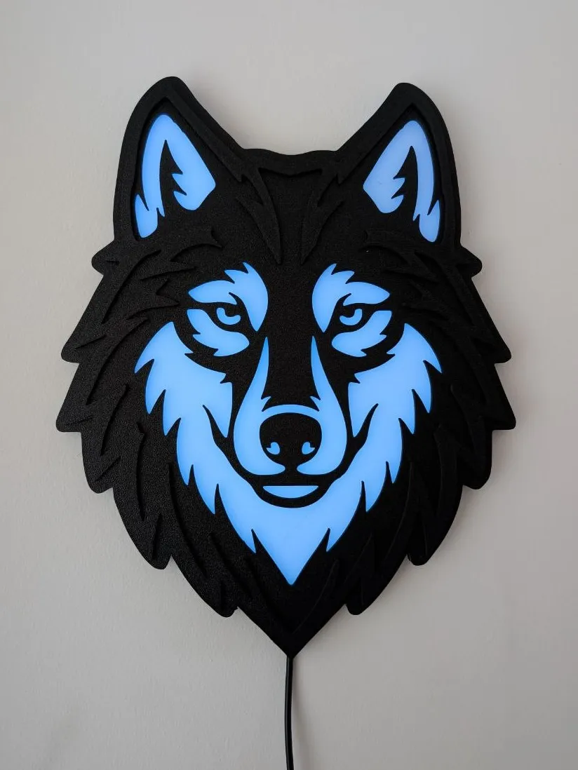 Layered Wolf Head Lamp - Backlit Wall Art - Free 3D Print Model ...
